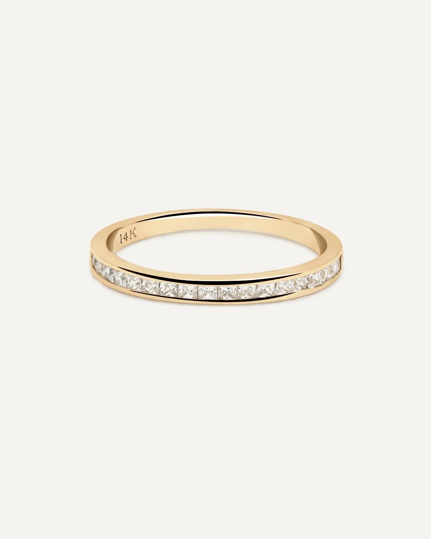 [14K] Rail set diamond ring – DAUGHTERS JEWELRY